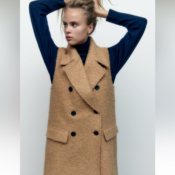 Zara | Jackets & Coats | Zara Long Vest | Poshmark
